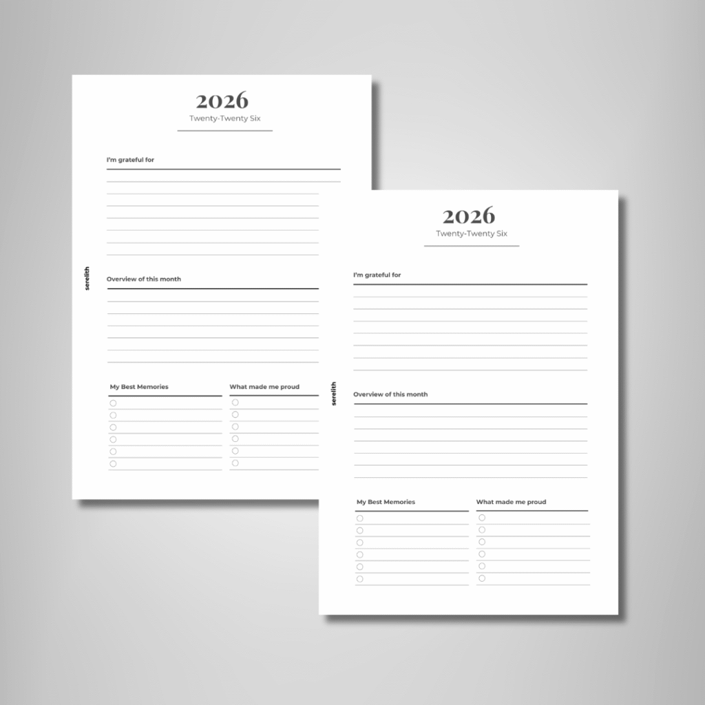 Serelith | Minimalist Printable Planner Inserts & Stationery