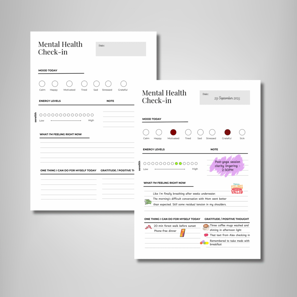 Printable Mental Health Planner Insert | Daily Mood
