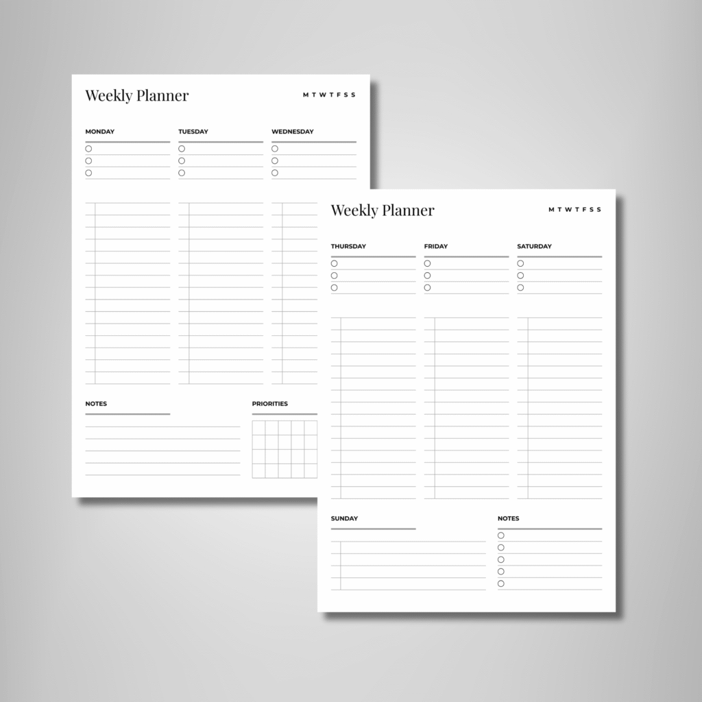 S1-Digital & Printable A4/A5 Weekly Planner Insert – Hourly Schedule ...